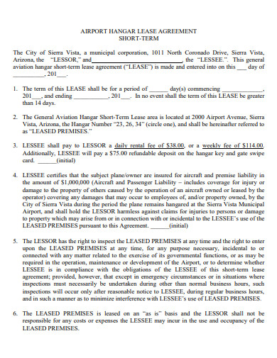 Short-Term Lease Agreement - 10+ Examples, Format, Pdf | Examples
