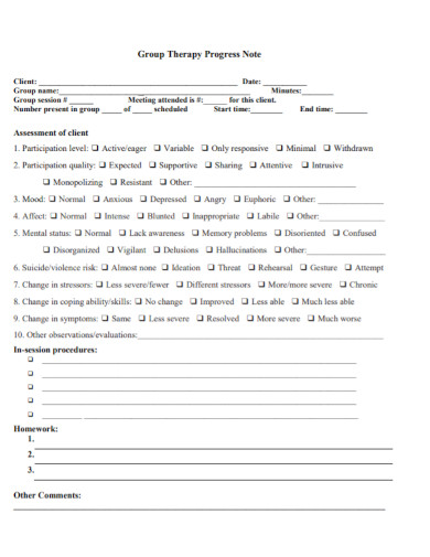 Therapy Progress Note - 10+ Examples, Format, Pdf | Examples