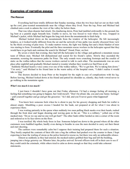 Short Narrative Essay - 11+ Examples, Format, Pdf | Examples