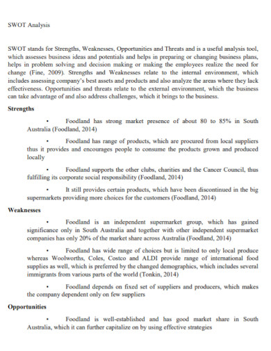 Supermarket SWOT Analysis - 10+ Examples, Format, Pdf | Examples