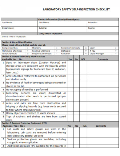 Self-Inspection Checklist - 10+ Examples, Format, Pdf | Examples