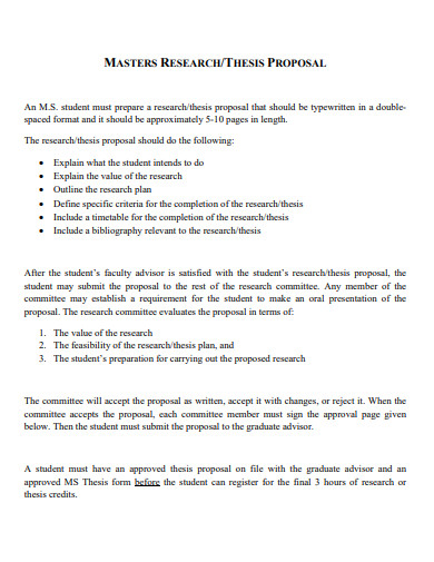 10 Master Thesis Proposal Examples Research Project Arts Examples