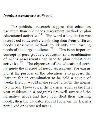 Learning Needs Assessment - 10+ Examples, Format, Pdf | Examples