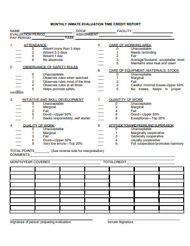 6+ Monthly Evaluation Report Examples [ Security, Department ...