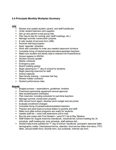 10+ Summary Work Plan Examples [ Project, Annual, Stages ] | Examples