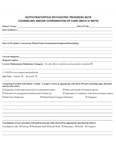 6+ Psychiatric Progress Note Examples in PDF | Examples