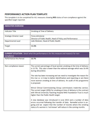 Performance Action Plan - 10+ Examples, Format, Pdf | Examples