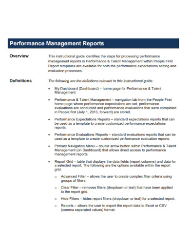 Performance Management Report 10 Examples Format Pdf Examples