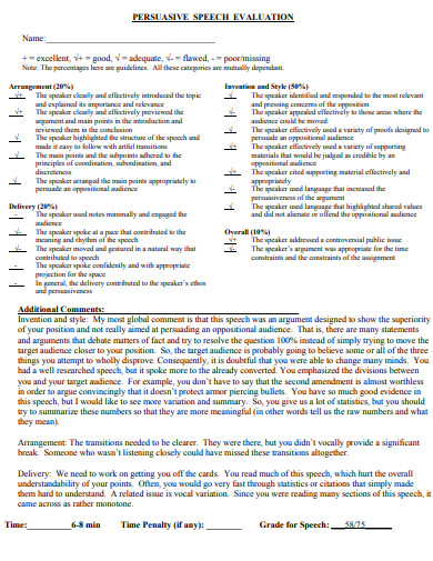 Speech Evaluation Essay - 4+ Examples, Format, Pdf | Examples