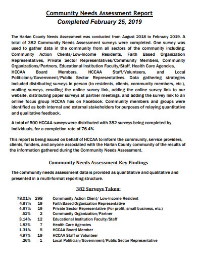 Community Needs Assessment Report - 10+ Examples, Format, Pdf | Examples