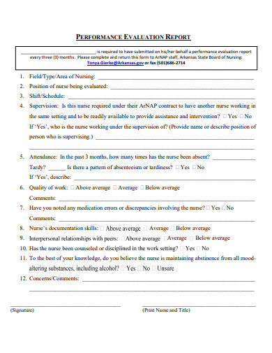 Performance Evaluation Report - 10+ Examples, Format, Pdf | Examples
