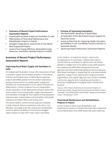 Project Performance Report - 10+ Examples, Format, Pdf | Examples