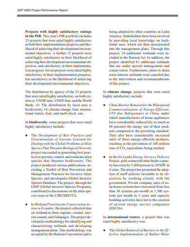 Project Performance Report - 10+ Examples, Format, Pdf | Examples