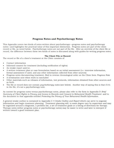 Therapy Progress Note - 10+ Examples, Format, Pdf | Examples