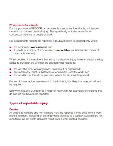 Work Accident Report - 7+ Examples, Format, Pdf | Examples