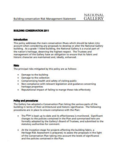 Risk Management Plan for Building - 6+ Examples, Format, Pdf | Examples