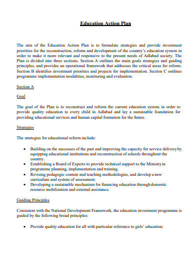 10+ Education Action Plan Examples [ Digital, Physical, Equity ] | Examples