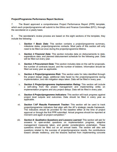 Project Performance Report - 10+ Examples, Format, Pdf | Examples