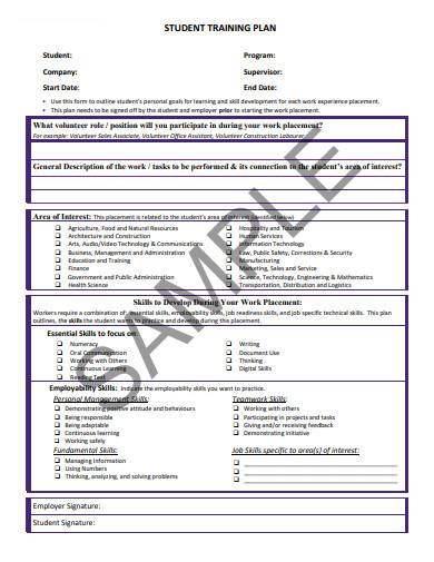 Student Training Plan - 10+ Examples, Format, Pdf | Examples