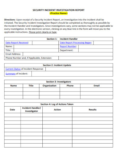 3+ Security Investigation Report Examples in PDF | Examples