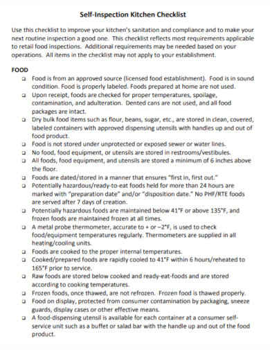 Self-Inspection Checklist - 10+ Examples, Format, Pdf | Examples