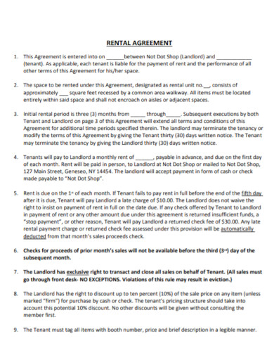 Flat/Shop Rent Agreement - 4+ Examples, Format, Pdf | Examples