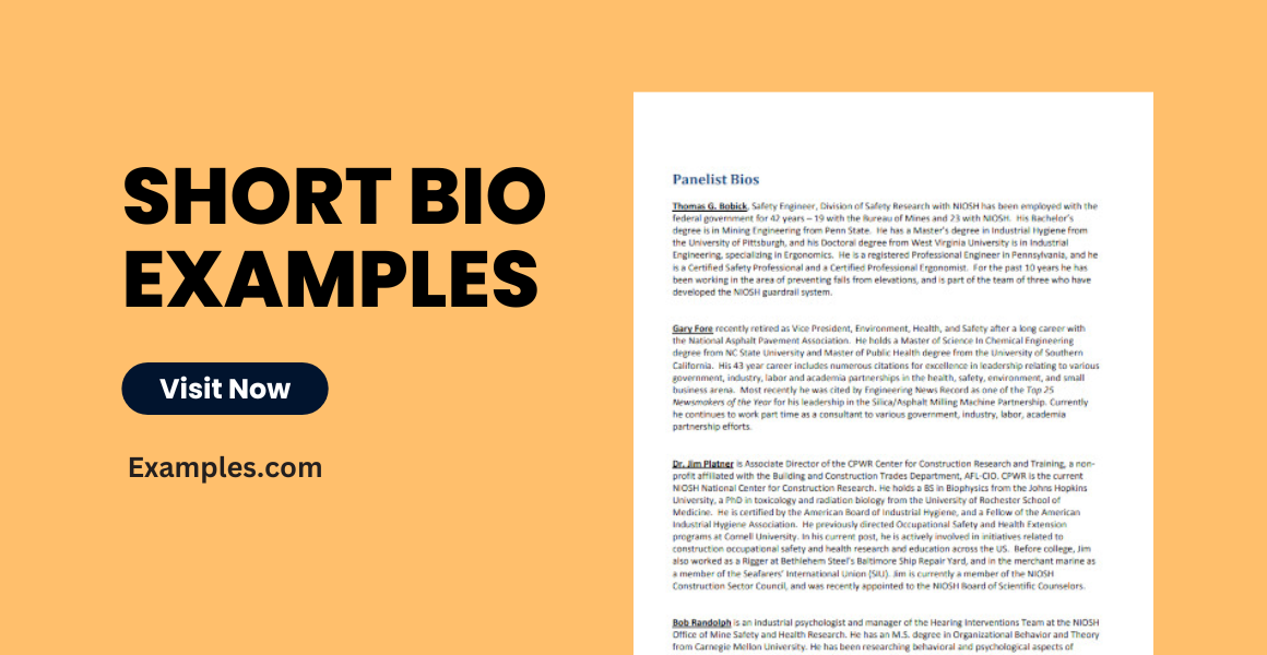 Short Bio Examples PDF Examples