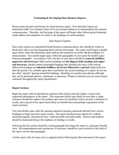 Short Business Report - 5+ Examples, Format, Pdf | Examples