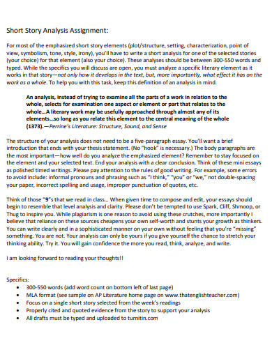 Short Story Analysis Essay 3 Examples Format Pdf Examples