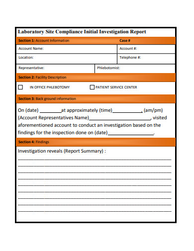 Initial Investigation Report - 8+ Examples, Format, Pdf | Examples