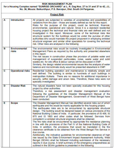 10+ Project Risk Management Plan Examples [ Construction, Research ...