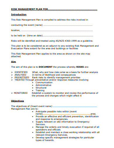 Risk Management Plan for Building - 6+ Examples, Format, Pdf | Examples