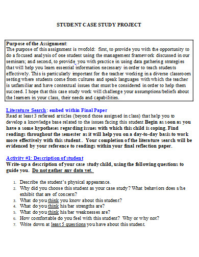 Student Case Study 18 Examples Format Pdf Examples