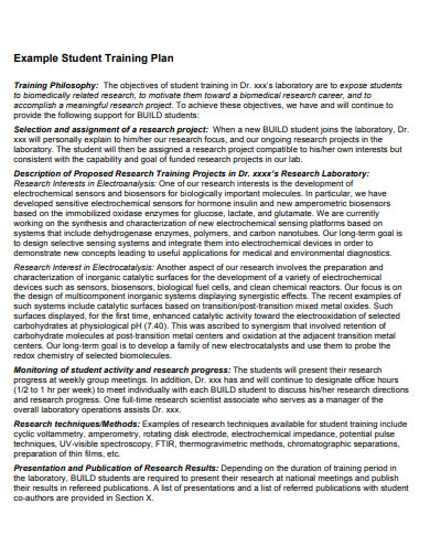 Student Training Plan - 10+ Examples, Format, Pdf | Examples