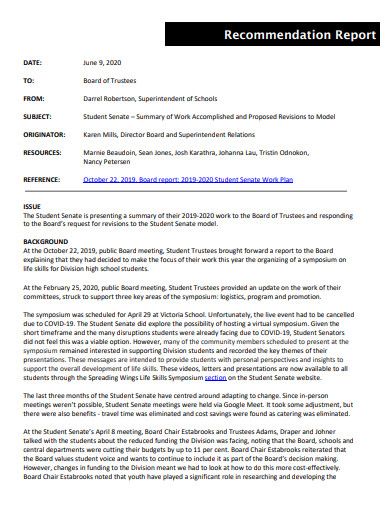 Students Recommendation Report - 8+ Examples, Format, How to Write, Pdf