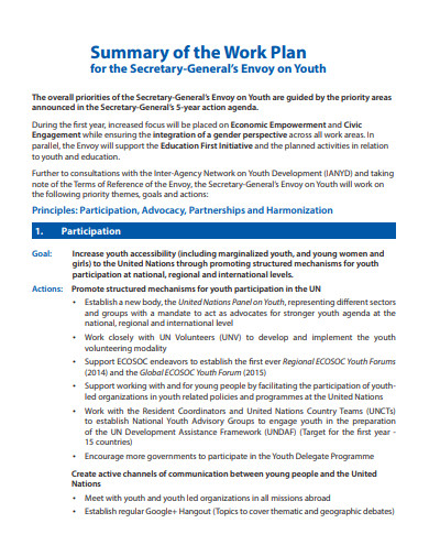 10+ Summary Work Plan Examples [ Project, Annual, Stages ] | Examples