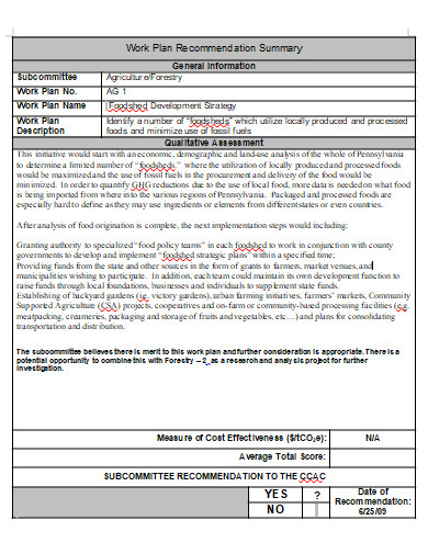 10+ Summary Work Plan Examples [ Project, Annual, Stages ] | Examples