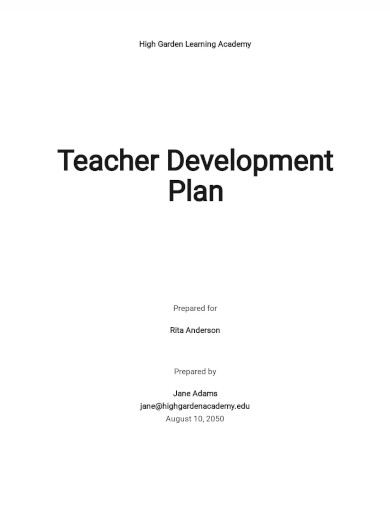 Development Plan for Teachers - 8+ Examples, Format, Pdf | Examples