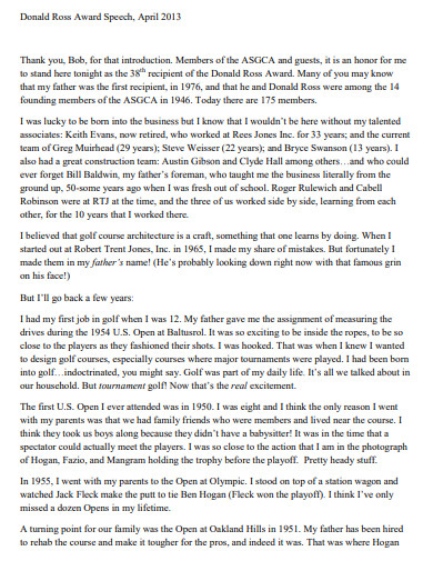 Short Thank You Speech For Business Award Coverletterpedia