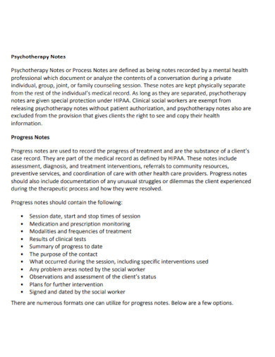 Therapy Progress Note - 10+ Examples, Format, Pdf | Examples