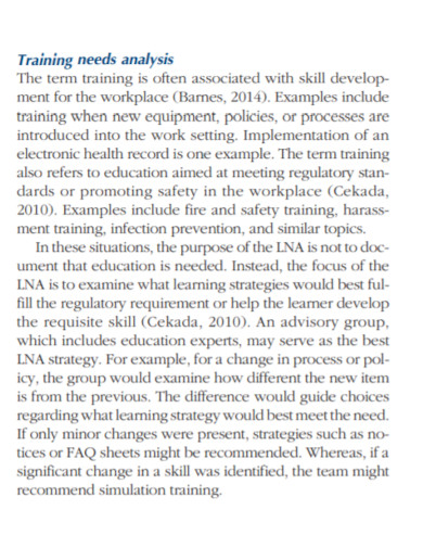 Learning Needs Assessment - 10+ Examples, Format, Pdf | Examples