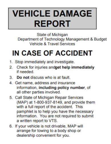 Vehicle Damage Report - 7+ Examples, Format, How to Write, Pdf
