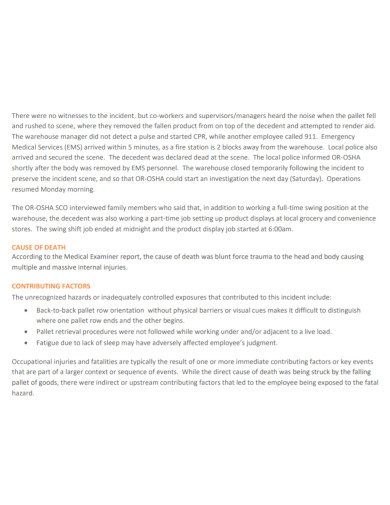 Warehouse Incident Report - 3+ Examples, Format, Pdf | Examples