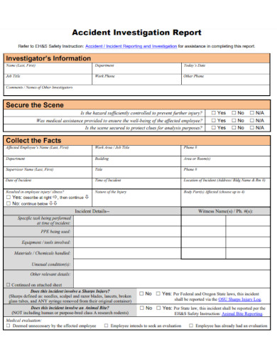 Work Accident Report - 7+ Examples, Format, Pdf | Examples