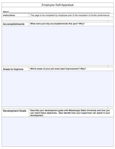 Employee Self Appraisal - 10+ Examples, Format, Pdf | Examples