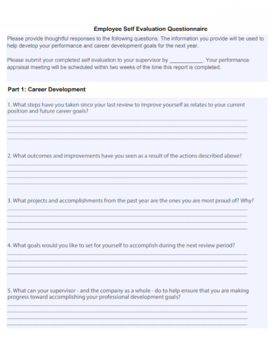 Self Evaluation for Work - 29+ Examples, Format, PDF