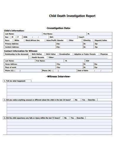 Death Investigation Report - 10+ Examples, Format, Pdf | Examples