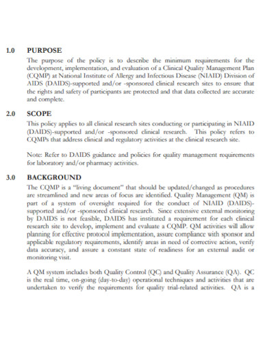 Clinical Quality Management Plan - 10+ Examples, Format, Pdf | Examples