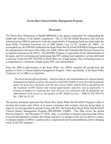 Clinical Quality Management Plan - 10+ Examples, Format, Pdf | Examples