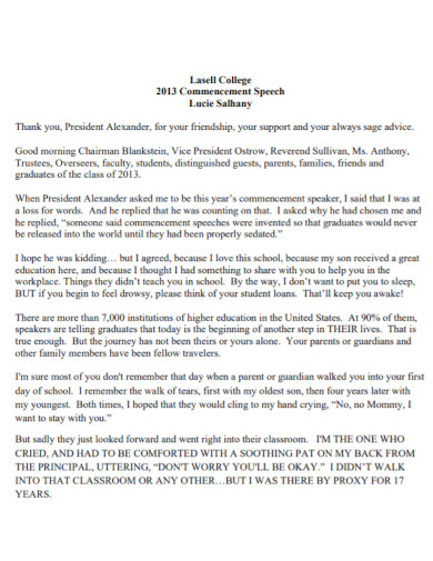Commencement Speech for College - 8+ Examples, Format, Sample | Examples
